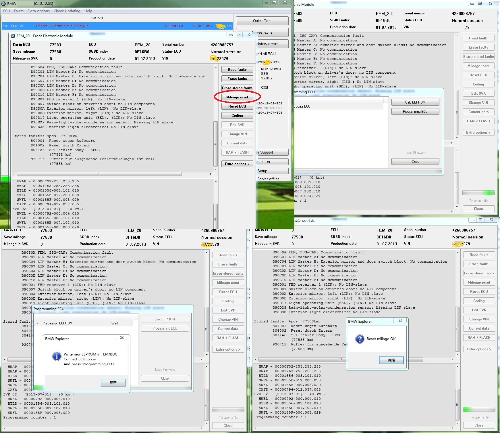 How to program E-series keys and correct mileage with BMW E F scanner?